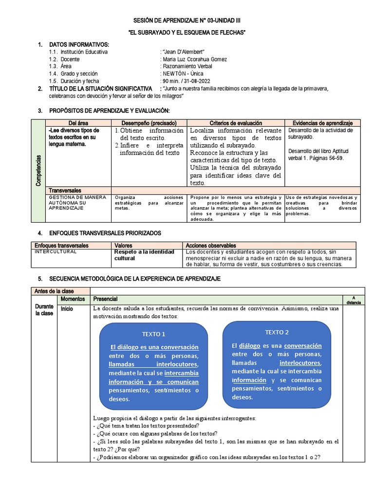 Subrayado y Esquema de Flechas | PDF | Evaluación | Aprendizaje