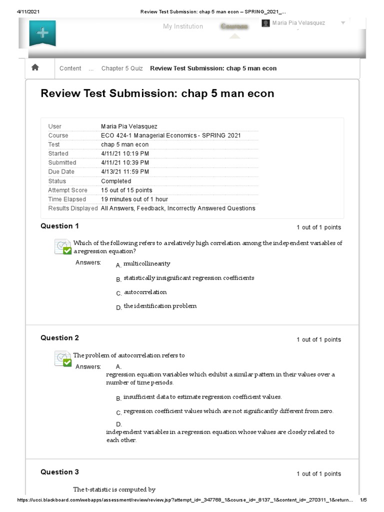 Chapter 5 Quiz | PDF | Regression Analysis | Linear Regression Chapter 5 Quiz | PDF | Regression Analysis | Linear Regression