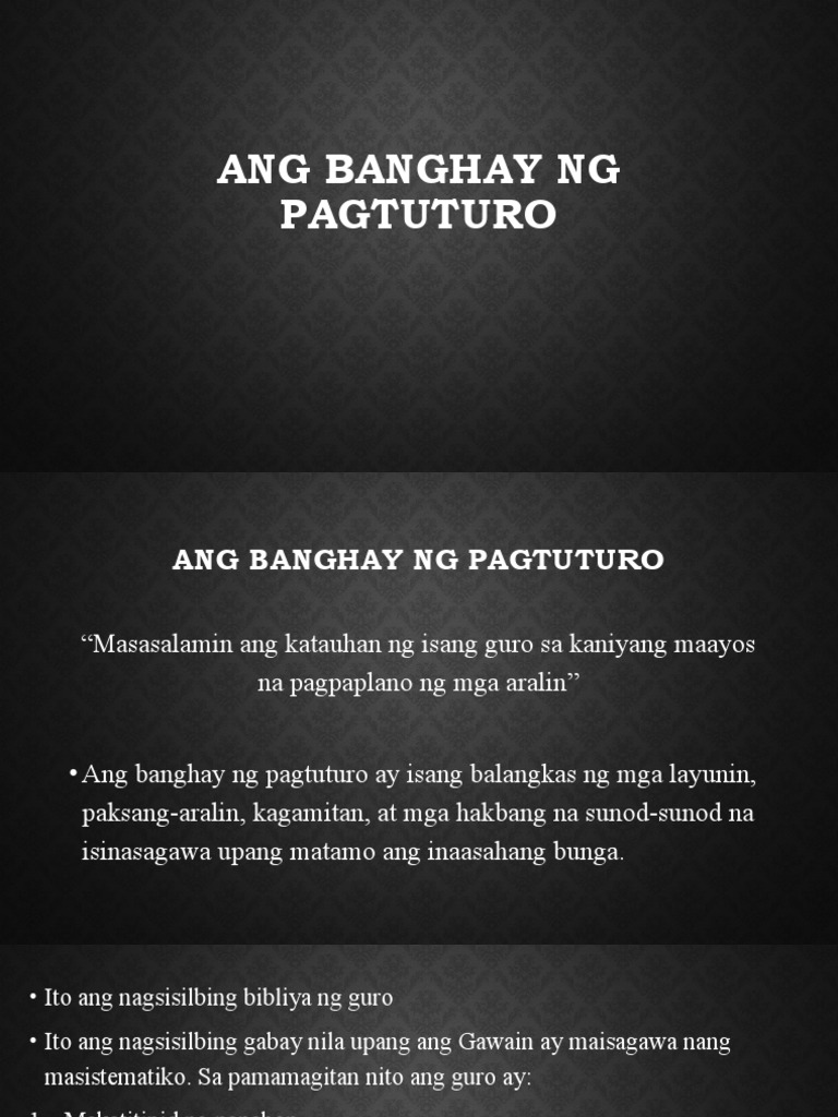 Ang Banghay NG Pagtuturo | PDF
