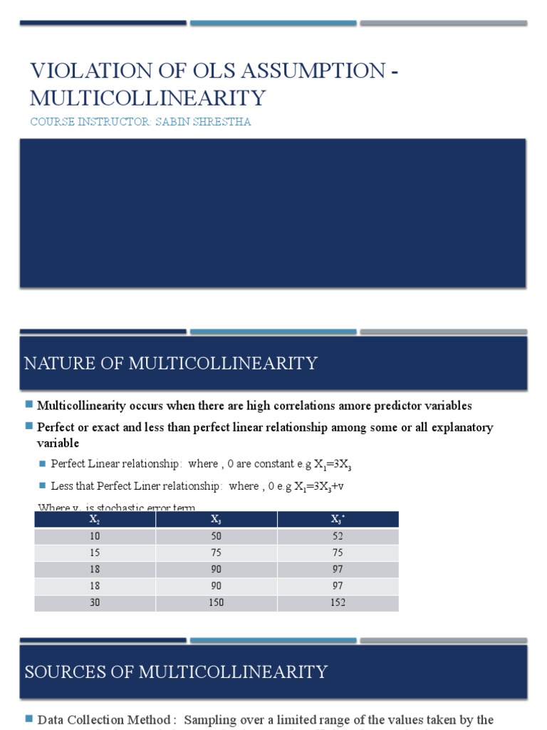 Violation of OLS Assumption - Multicollinearity | Download Free PDF | Multicollinearity ...