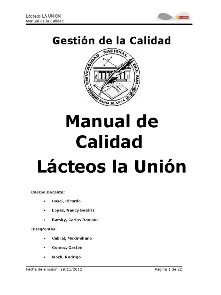 Manual de Calidad | Descargar gratis PDF | Calidad (comercial) | Gestión de la calidad