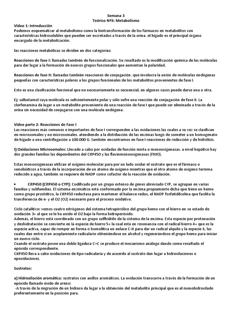 Semana 3 | PDF | Metabolismo | Redox