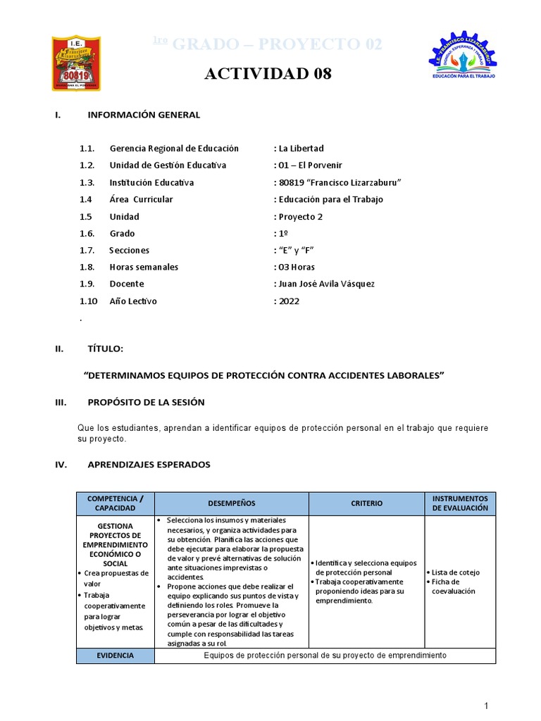 Act. 08 Proy.02 Ciclo Vi Ept | PDF | Evaluación | Iniciativa empresarial