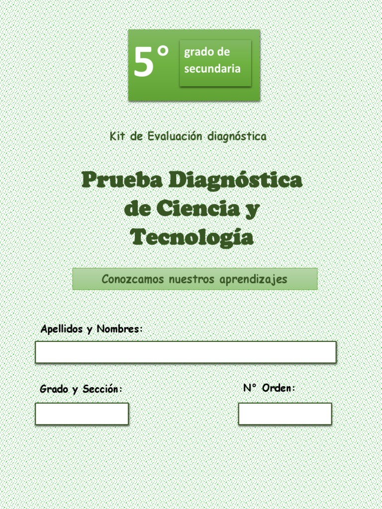 Prueba Diagnóstica de Ciencia y Tecnología | PDF | Salud y bienestar