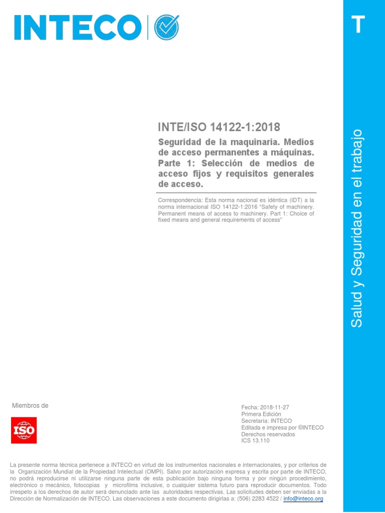 Inte Iso 14122-1 2018 | PDF | Escalera | Organización internacional ...