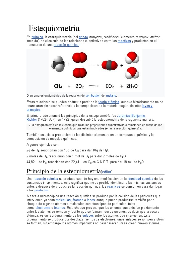 Estequiometria | PDF | Estequiometría | Química