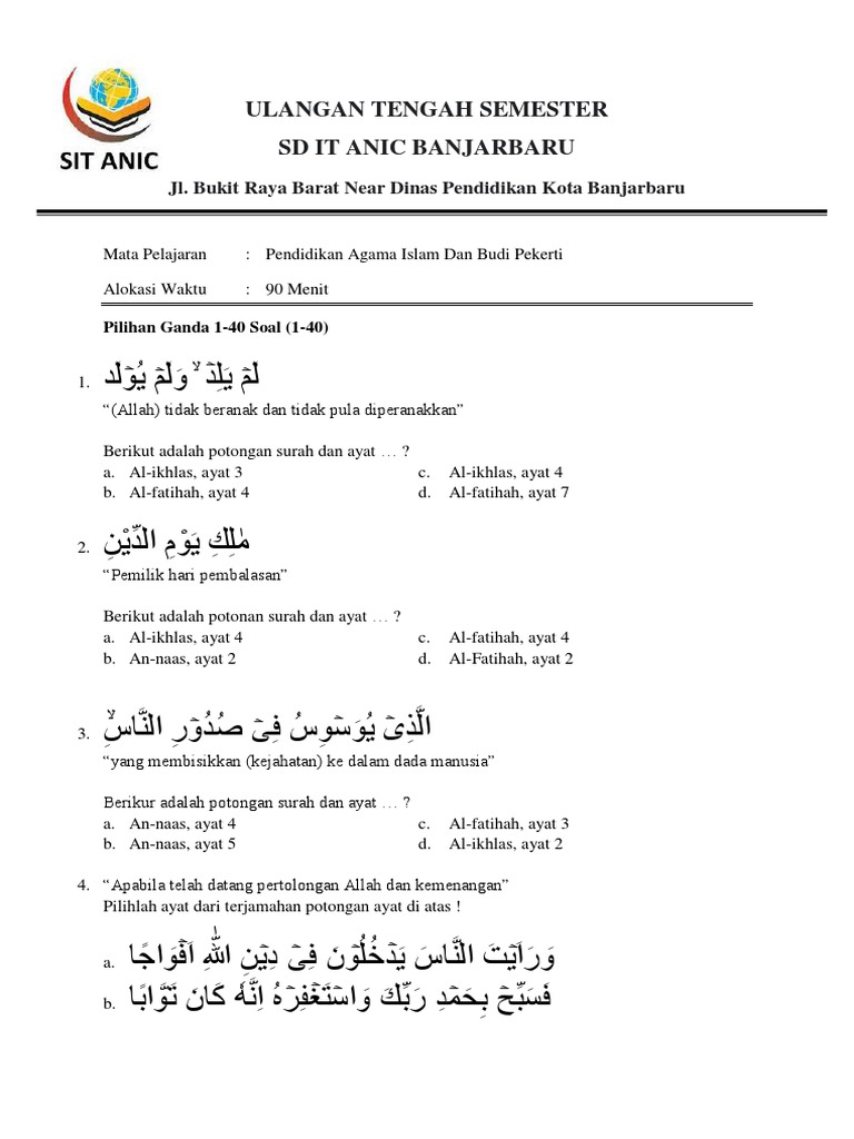 Soal SD | PDF