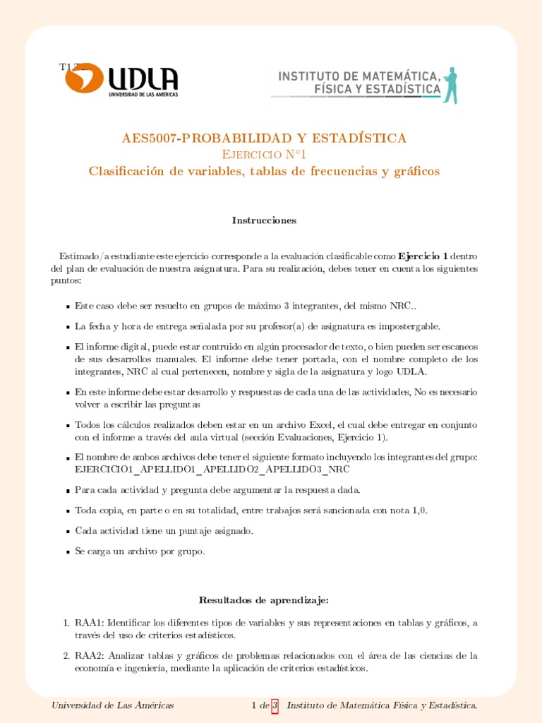 Ejercicio Est y Prob | PDF | Histograma | Evaluación