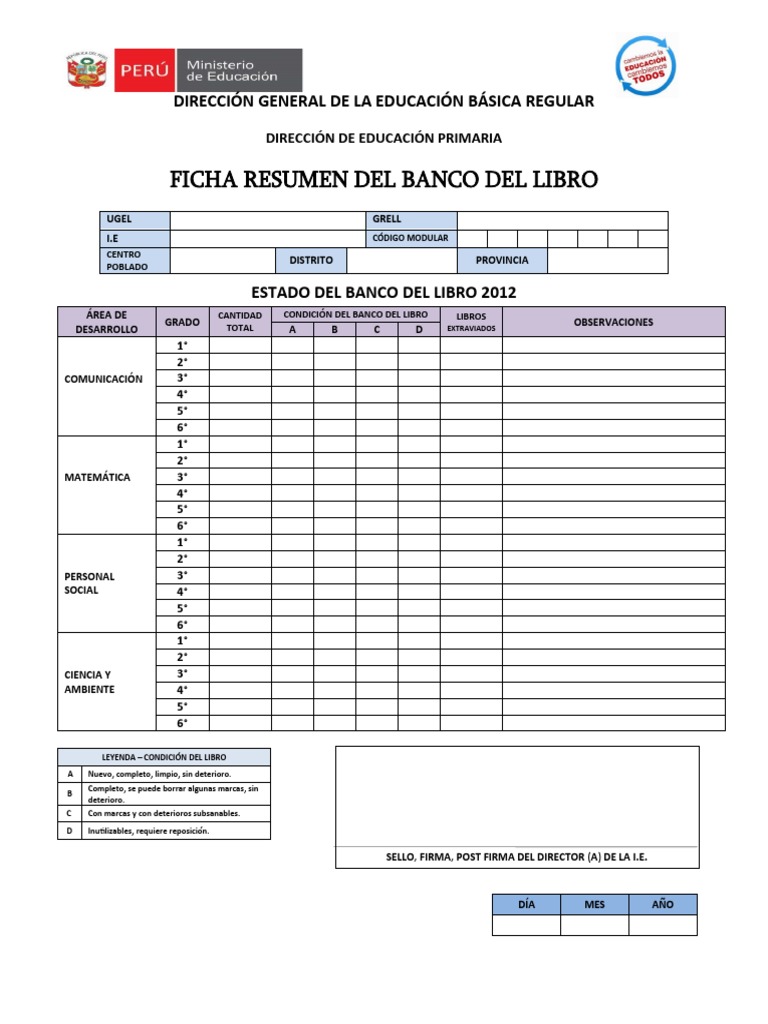 Fichas Banco Del Libro | PDF