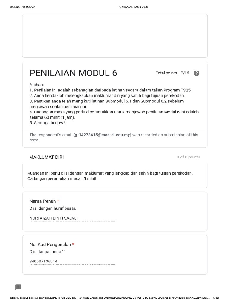 Penilaian Modul 6 | PDF