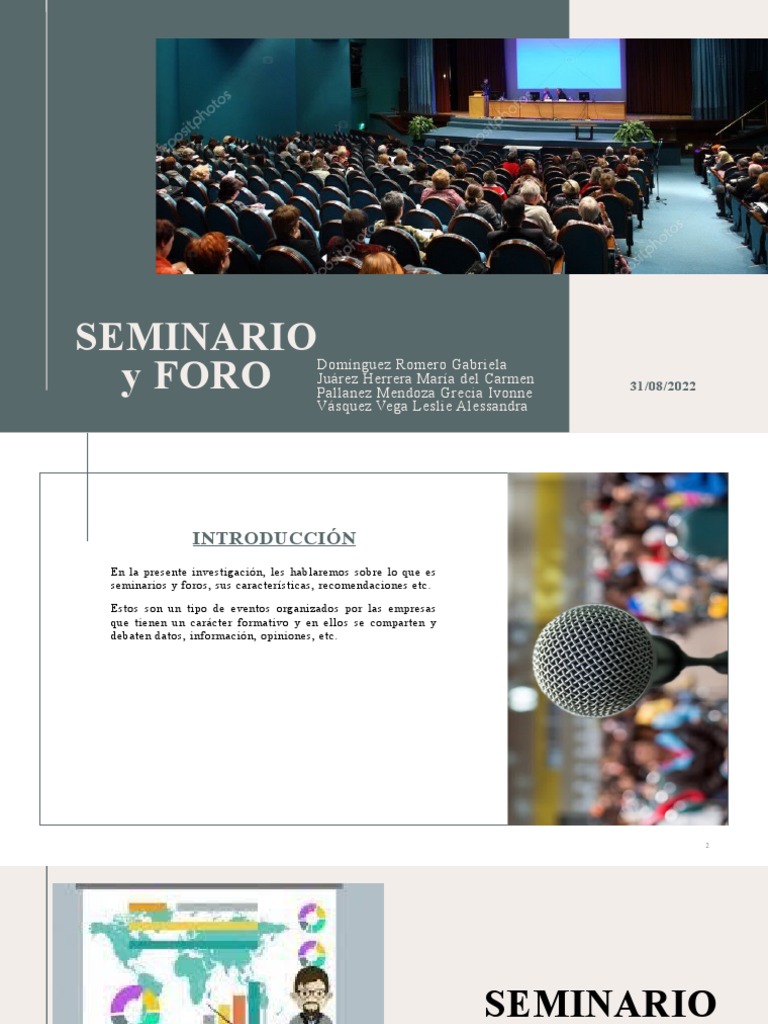 Seminar and Forums: Characteristics, Objectives and Recommendations ...