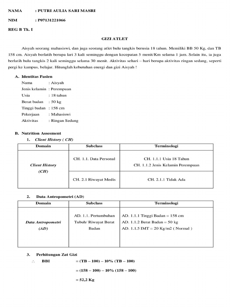 Putri Aulia Sari Masri - Atlet | PDF