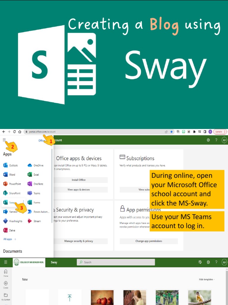 Creating A Blog Using MS-Sway | PDF