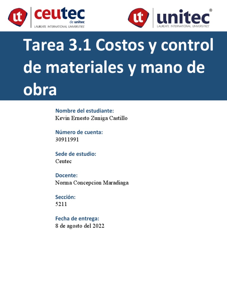 Tarea 3.1 Control | PDF | Salario | Compensación laboral