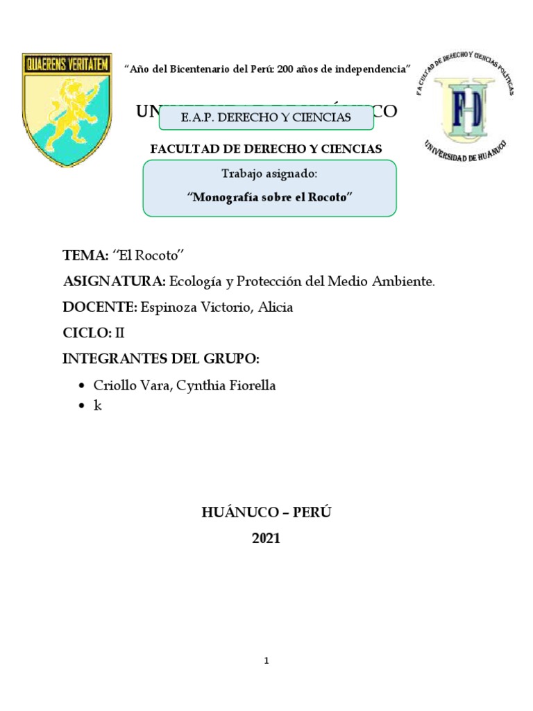 Monografía Sobre El Rocoto | PDF | Pimiento | Ají picante