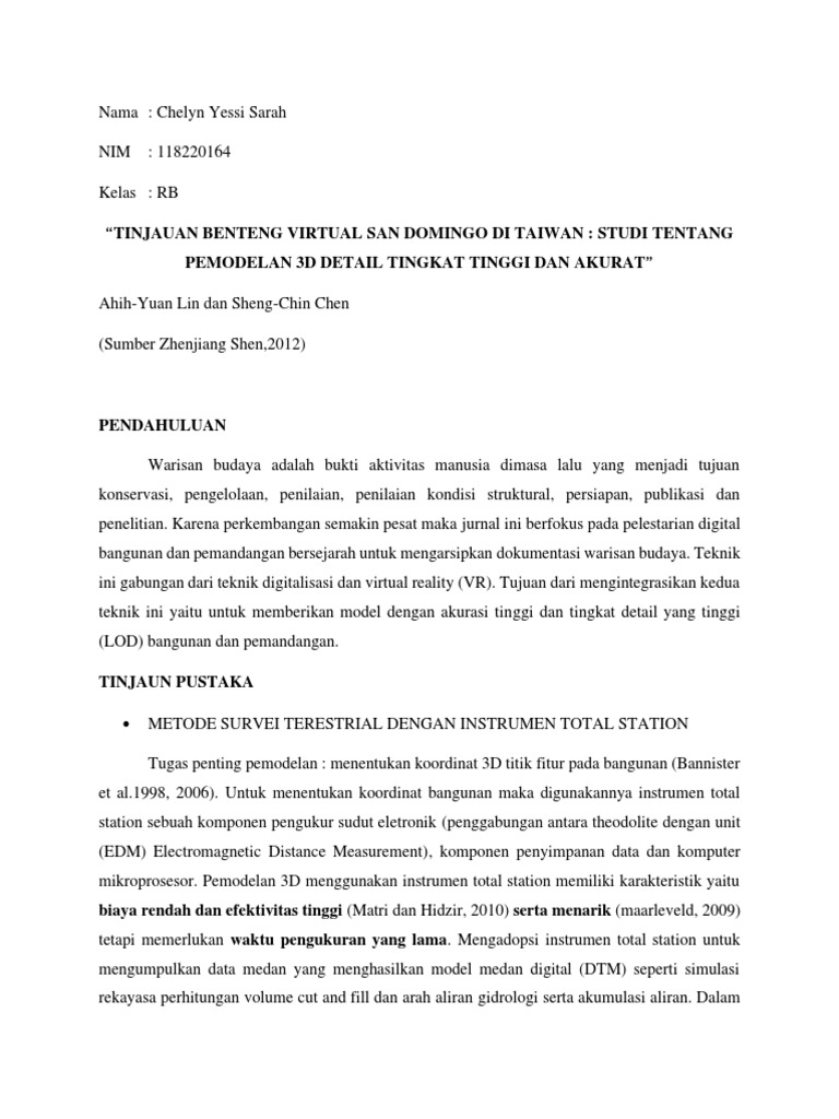 Chelyn Yessi Sarah - 118220164 - RB - Laporan Review Jurnal SIP | PDF
