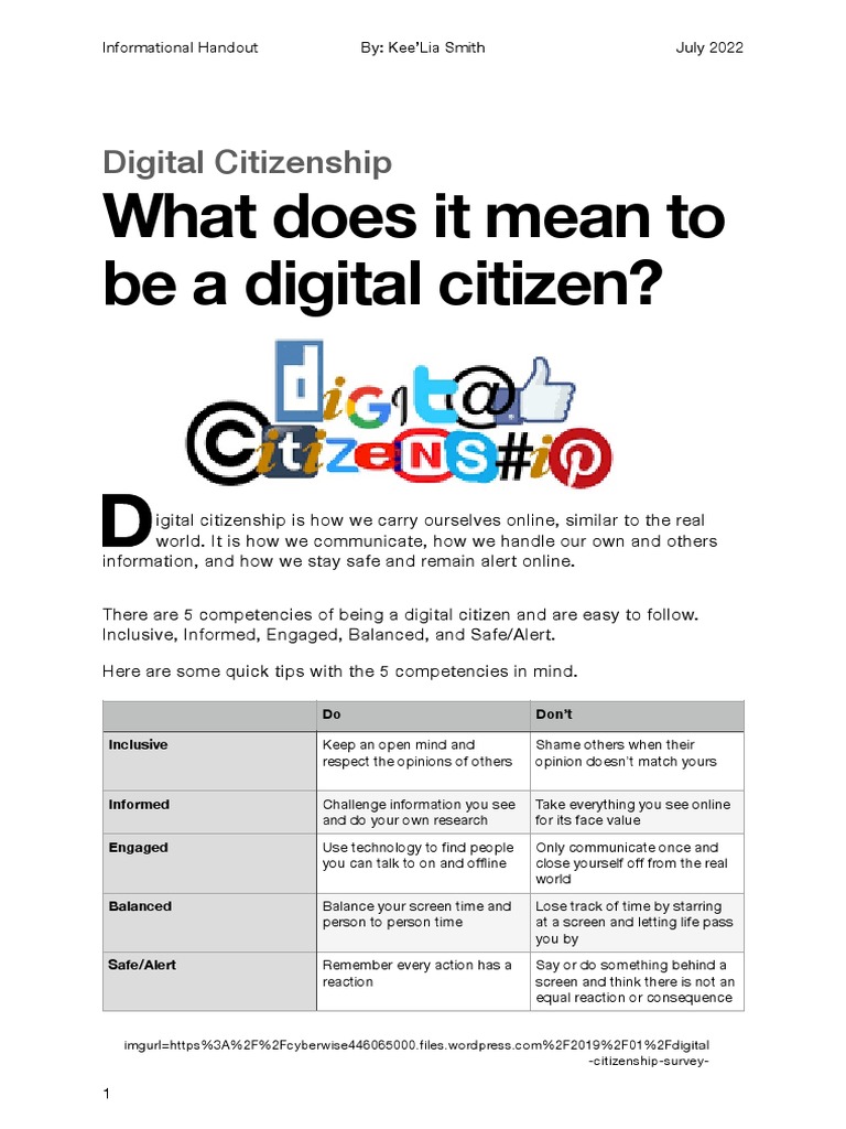 Understanding Digital Citizenship | PDF | Social Science
