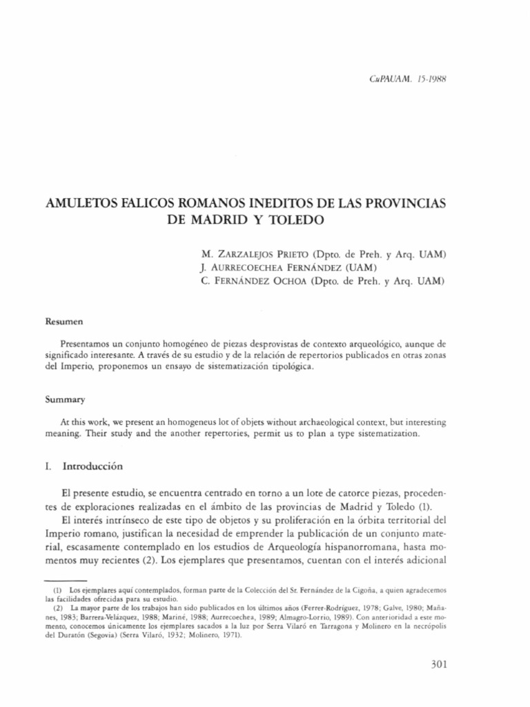 Amuletos Fálicos Romanos en Madrid y Toledo | PDF