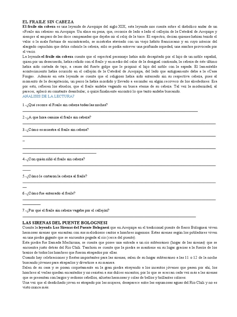 La leyenda del fraile sin cabeza | PDF | Sirena