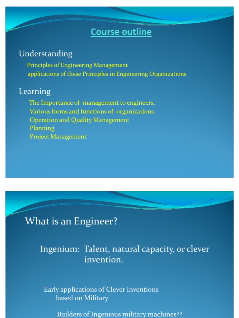 Engineering Management | PDF | Engineering | Science