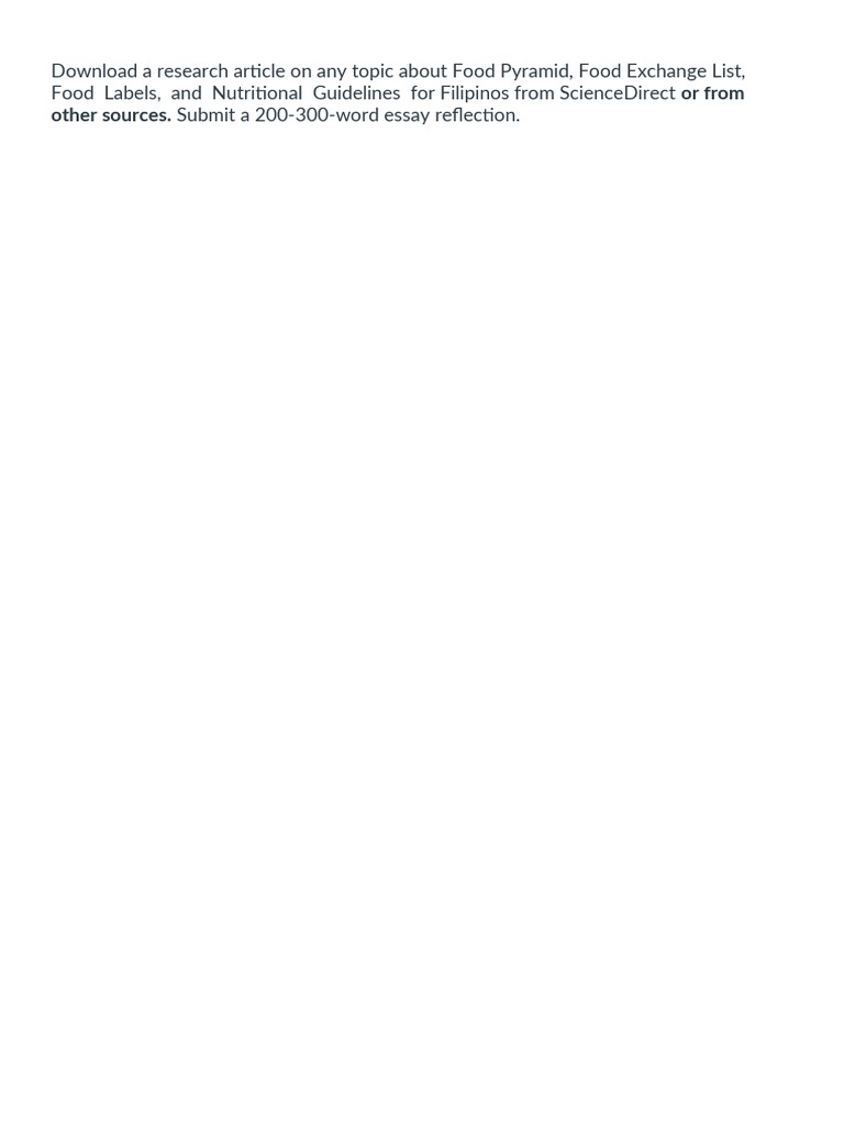 Understanding Nutrition: A Brief Reflection on Food Guidelines and ...