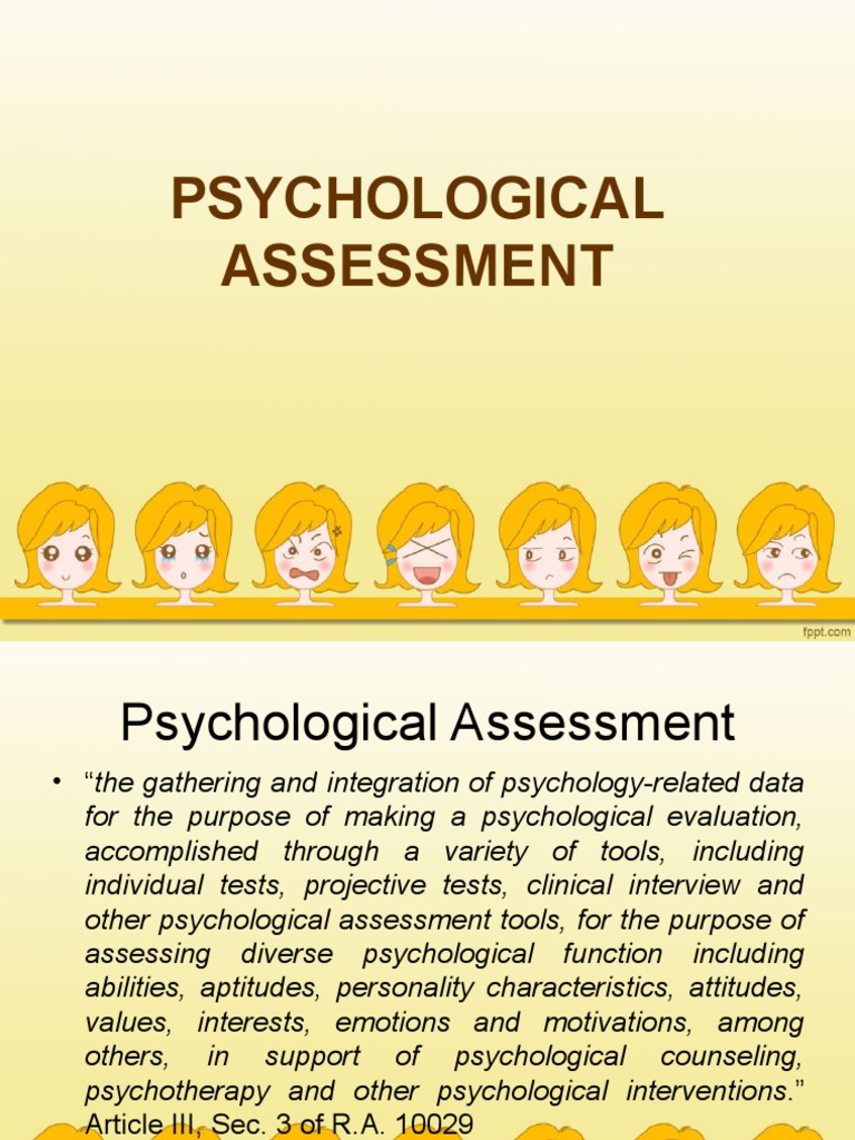 Psychological Assessment Presentation 1 | PDF | Test (Assessment ...