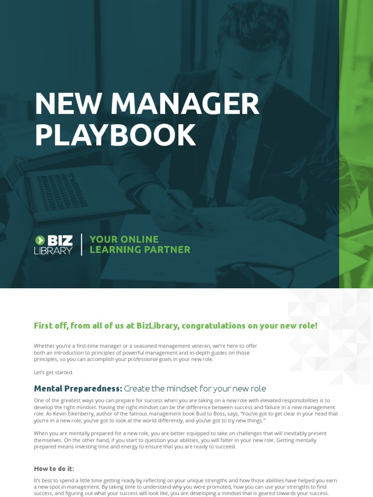 New Manager Playbook | PDF | Leadership | Emotional Intelligence