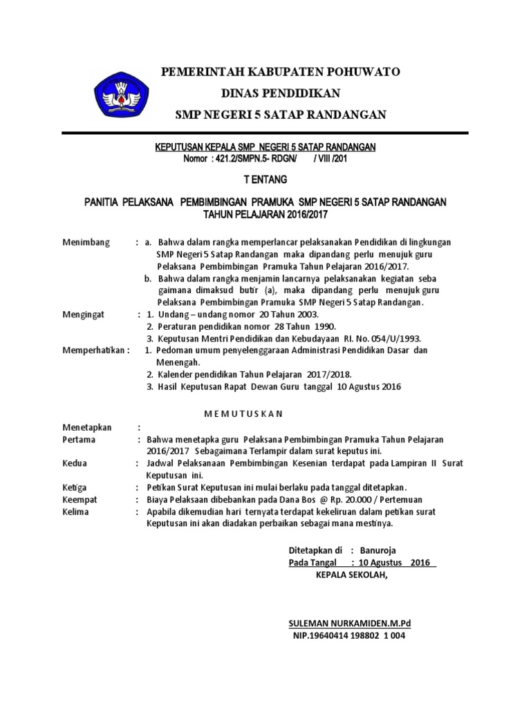 SK Pembinaan Pramuka | PDF | Karier & Perkembangan | Kesehatan Holistik
