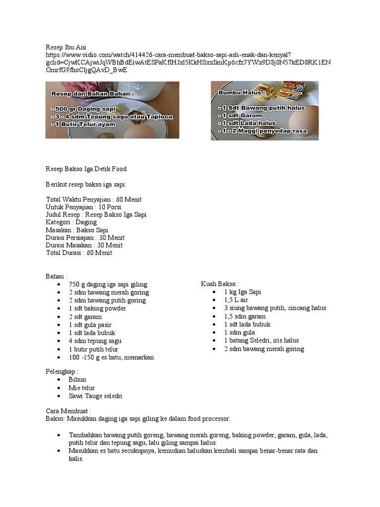 Resep Bakso-Iga | PDF