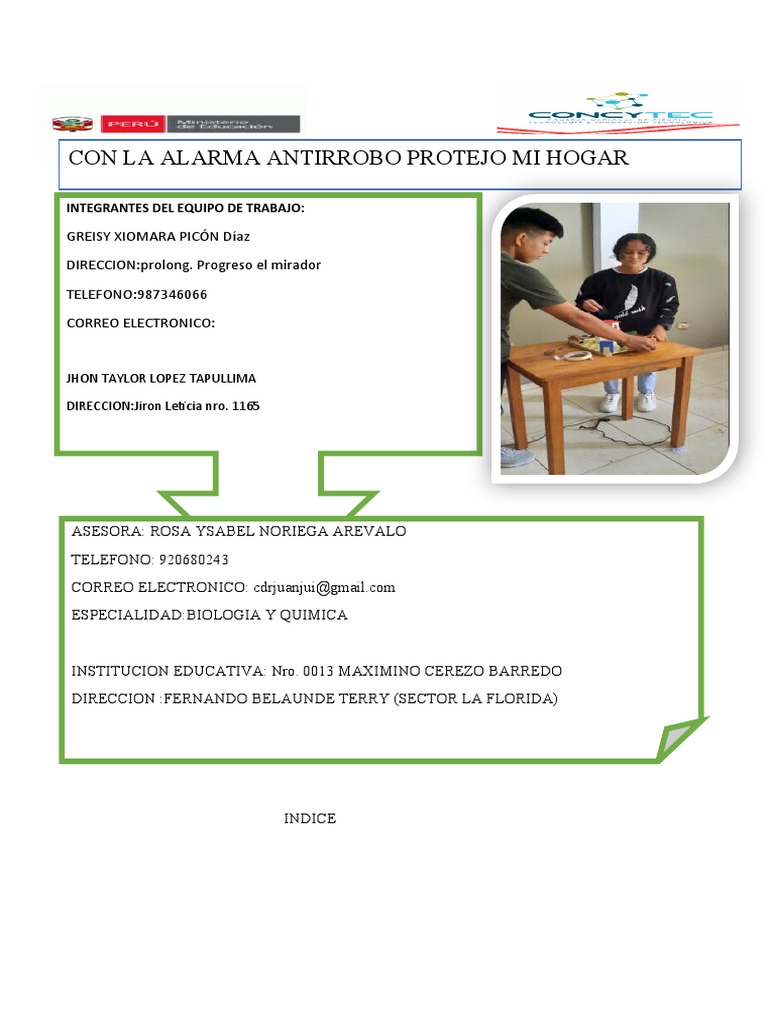 Proyecto ALARMA ANTIRROBO MAXIMINO CEREZO BARREDO | PDF | Valores | Infrarrojo