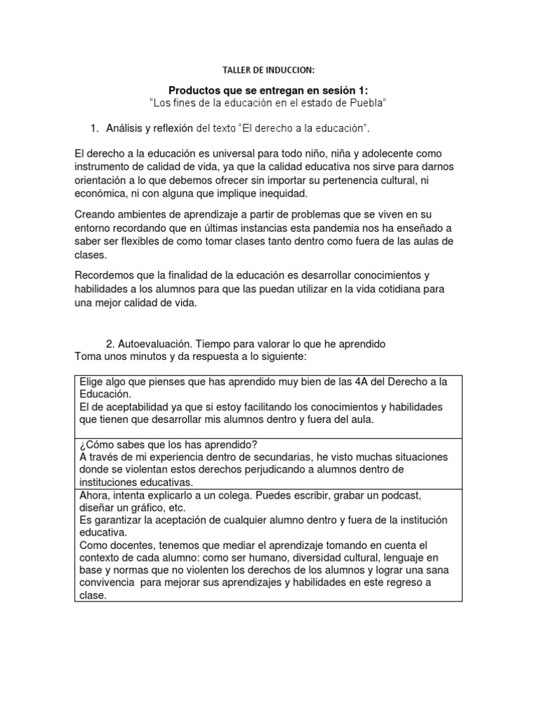 Taller de Induccion | PDF | Método de enseñanza | Aprendizaje Taller de Induccion | PDF | Método de enseñanza | Aprendizaje