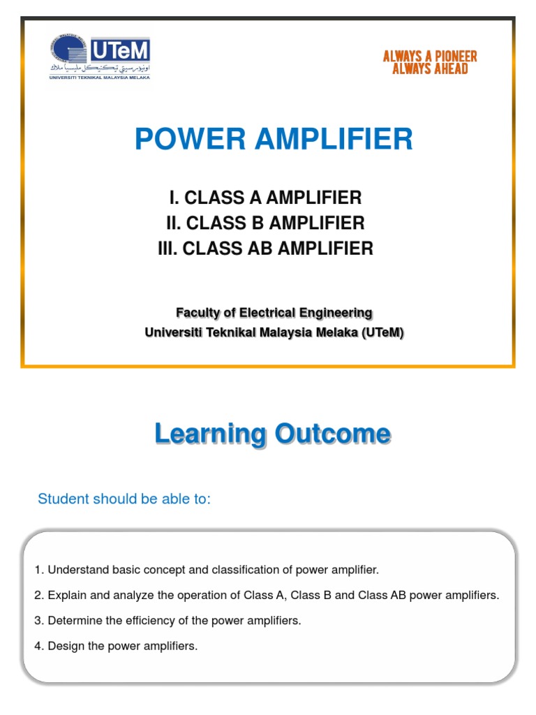 Power Amplifier (Part 2) | PDF | Amplifier | Bipolar Junction Transistor
