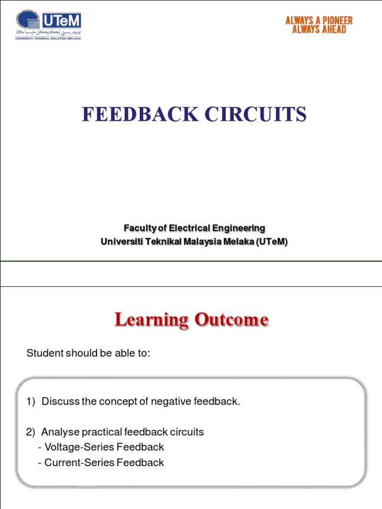 Feedback Circuits: Negative Feedback Effects and Applications | PDF | Amplifier | Feedback