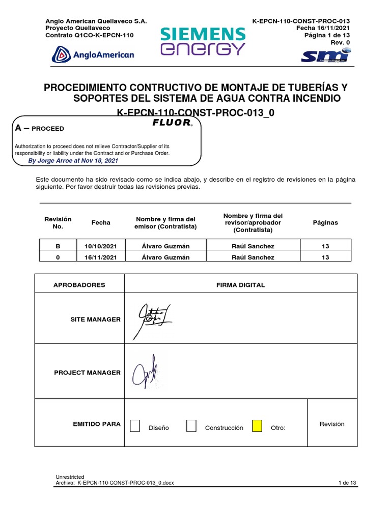 K Epcn 110 Const Proc 013 - 0 - Ea | PDF | Soldadura | Construcción