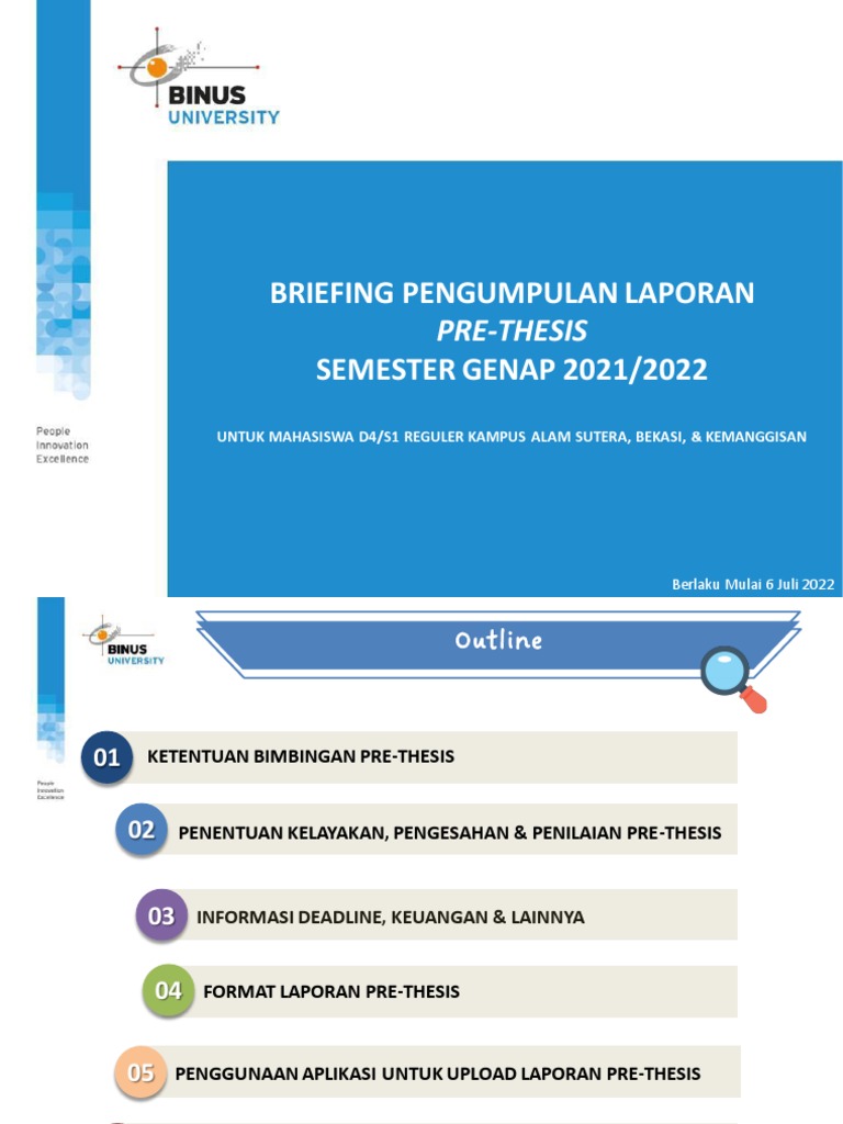 Materi Briefing Pengumpulan Laporan Pre-Thesis Semester Genap 2021-2022 (R2) | PDF