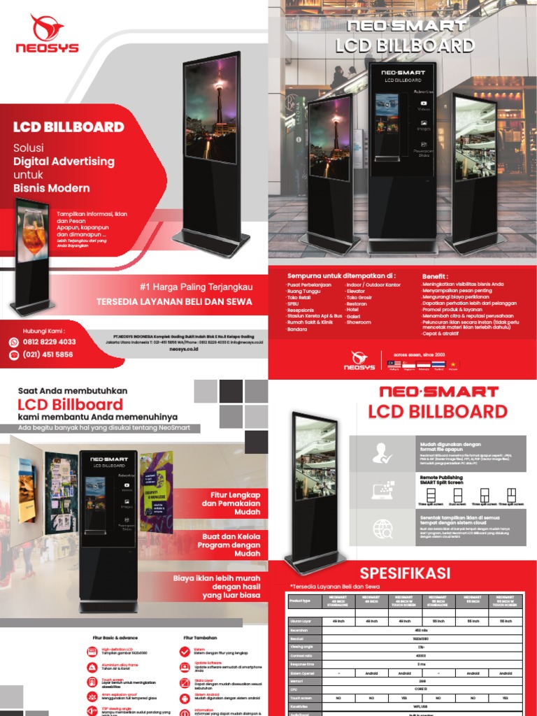 Brosur - LCD Billboard - PT - Neosys Indonesia | PDF