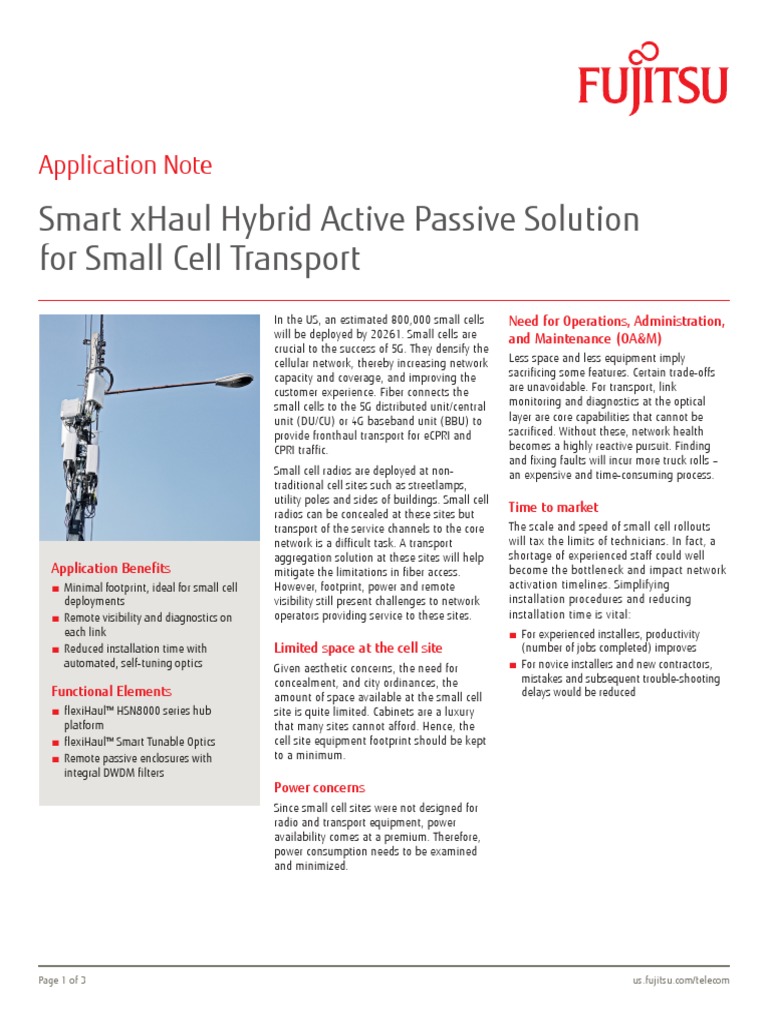 Smart Xhaul Hybrid Active Passive Solution For Small Cell Transport ...
