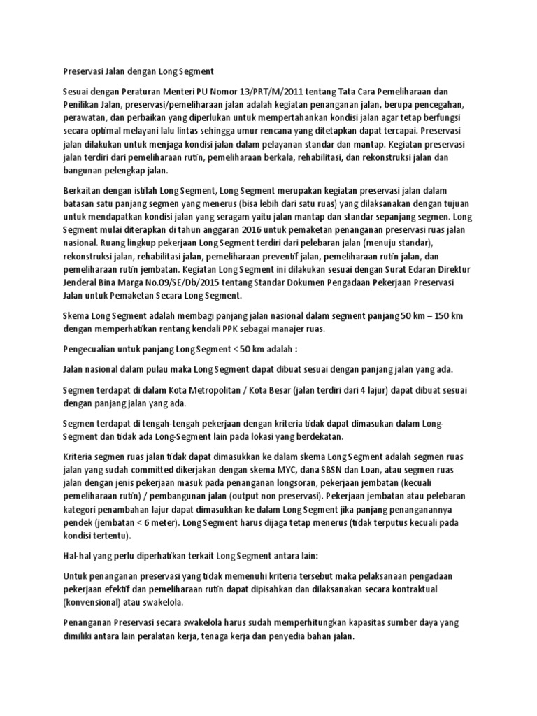 Preservasi Jalan dengan Long Segment | PDF | Sains & Matematika ...