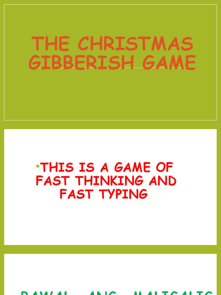 The Christmas Gibberish Game CCV | PDF | Foreign Language Studies