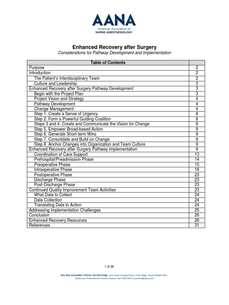 Enhanced Recovery After Surgery | PDF | Surgery | Anesthesia Enhanced Recovery After Surgery | PDF | Surgery | Anesthesia
