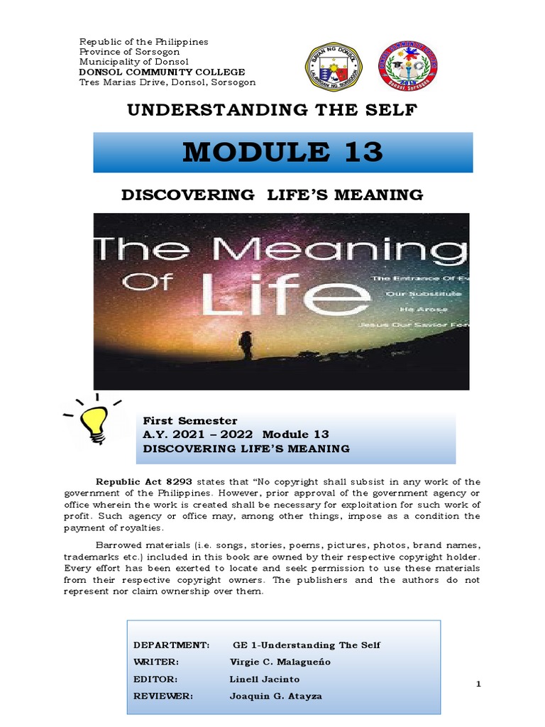 Ge 1 Module 13 F Pdf Contentment Quality Of Life