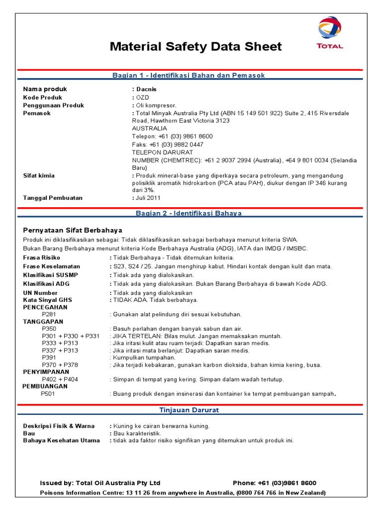 Dacnis VS 46 MSDS | PDF
