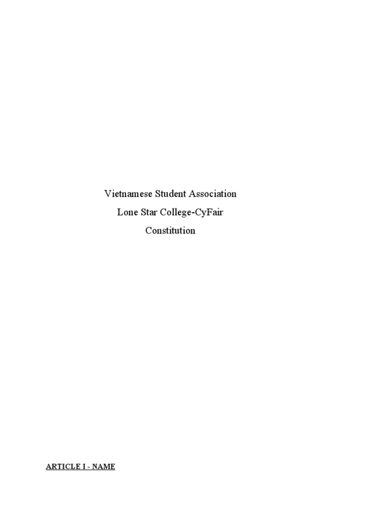 VSA Constitution at Lone Star College | PDF | Presidents Of The United ...