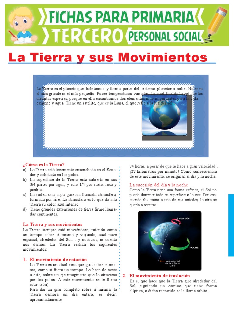 Movimientos de La Tierra para Tercer Grado de Primaria 2 | PDF | Tierra ...