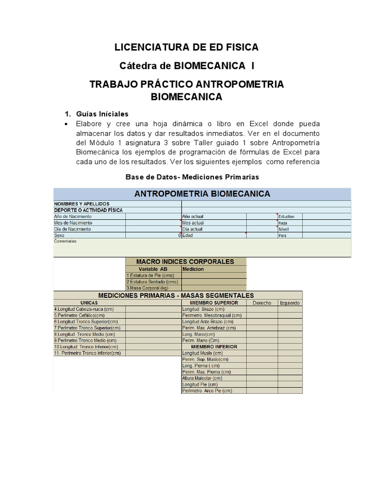 Guia de TP N 1 | PDF | Antropometría