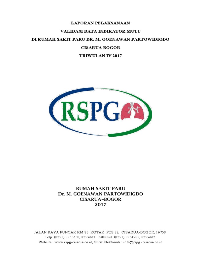 Validasi Indikator Mutu RSPG 2017 | PDF | Bisnis | Pengelolaan Keuangan ...