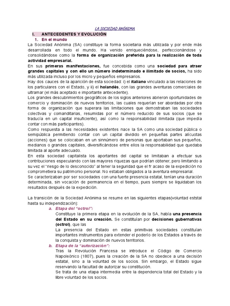 La Sociedad Anónima - Torres | PDF | Bienes (Ley) | Sociedad