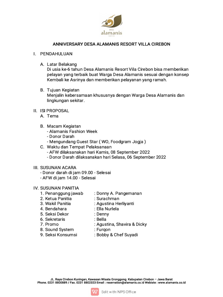 Anniversary Desa Alamanis Cirebon | PDF