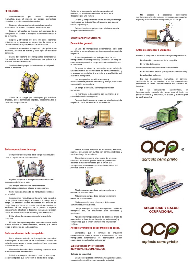 Uso y Manejo de Transpallet | PDF | Máquina elevadora | Vehículos