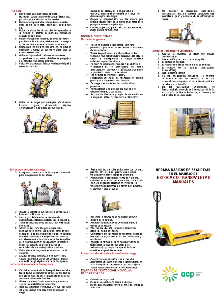 Triptico - Manipulacion de Estoca | PDF